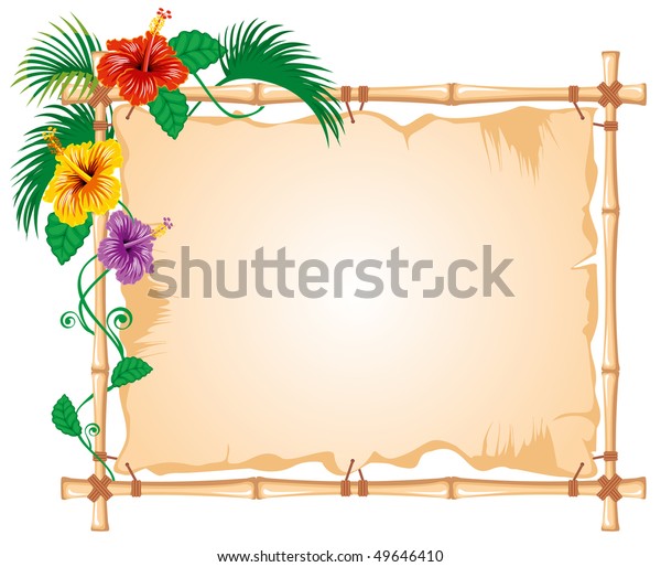 Bamboo Frame Worn Cloth Sign Tropic Stock Vector (Royalty Free ...