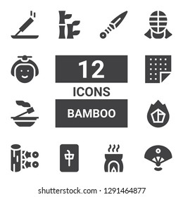 Bamboo Icon Set Collection 12 Filled Stock Vector (Royalty Free ...
