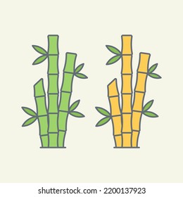 Bamboo Vector Icon Illustration Bamboo Flat Stock Vector (Royalty Free ...