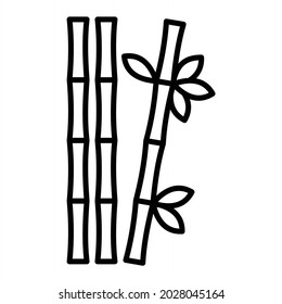 Bamboo Vector Outline Icon Isolated On Stock Vector (Royalty Free ...