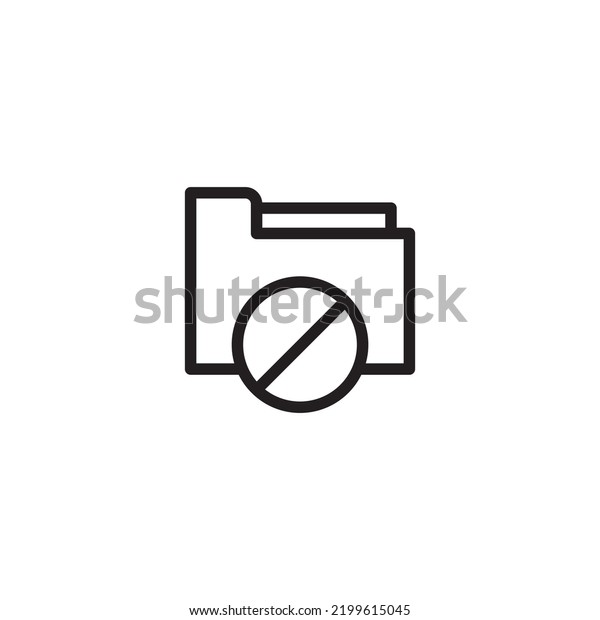 Ban Folder Icon Block Symbols Editable Stock Vector (Royalty Free ...