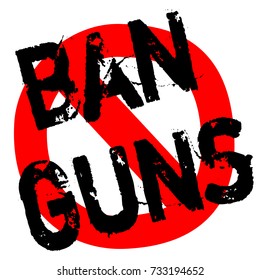 Ban Guns Sticker Authentic Design Graphic Stock Vector (Royalty Free ...