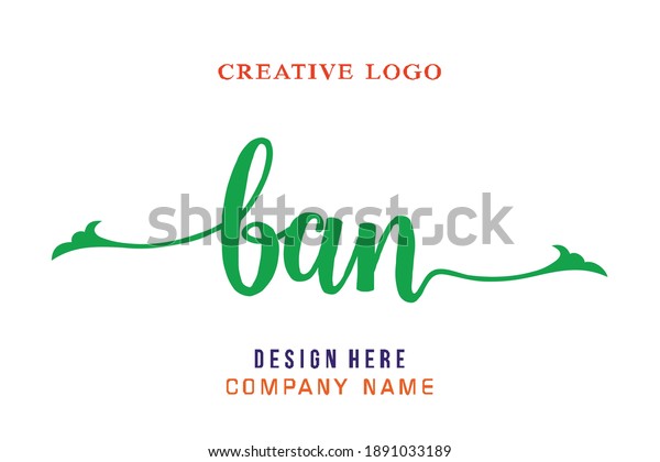 Ban Lettering Logo Simple Easy Understand Stock Vector (Royalty Free ...