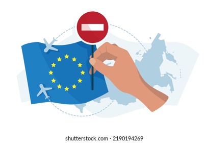 Ban On Entry Eu Countries Sign Stock Vector (Royalty Free) 2190194269 ...