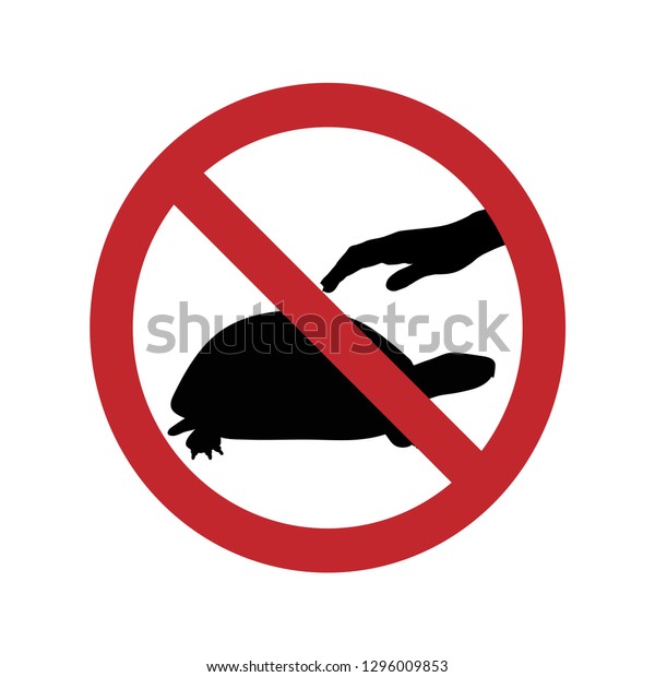 Ban On Touching Turtles On White Stock Vector (Royalty Free) 1296009853 ...