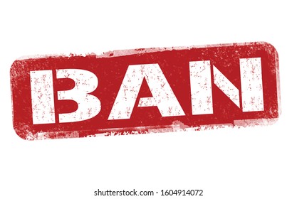 Ban Sign Stamp On White Background Stock Vector (Royalty Free ...