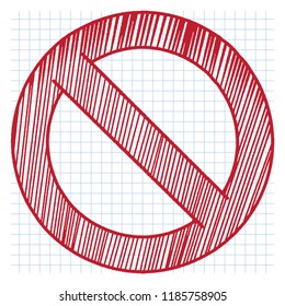 Ban Stop Icon School Notebook Drawing Stock Vector (Royalty Free ...