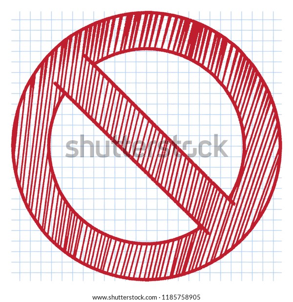 Ban Stop Icon School Notebook Drawing Stock Vector (Royalty Free ...