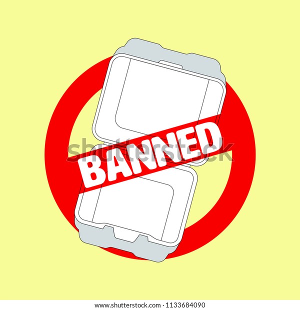 Ban Symbol Outline Flat Icon Styrofoam Stock Vector (Royalty Free ...