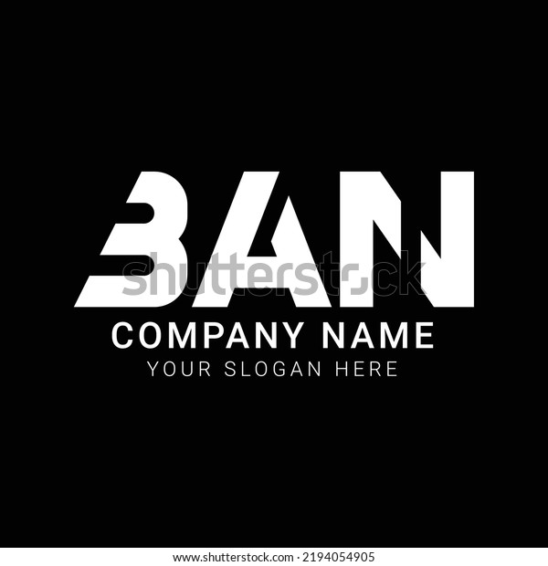 Diseño del logotipo de BAN Text,: vector de stock (libre de regalías ...