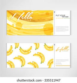 Banana Banner Hand Drawn Template Modern Stock Vector (Royalty Free ...