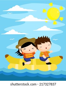 Banana Boat Stock Vector (Royalty Free) 217327837 | Shutterstock