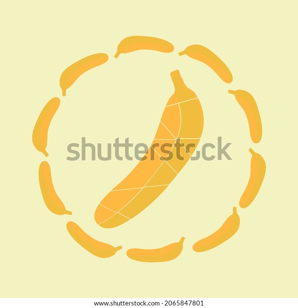 Banana Fruit Geometry Shapes Banana Circle Stock Vector (Royalty Free ...