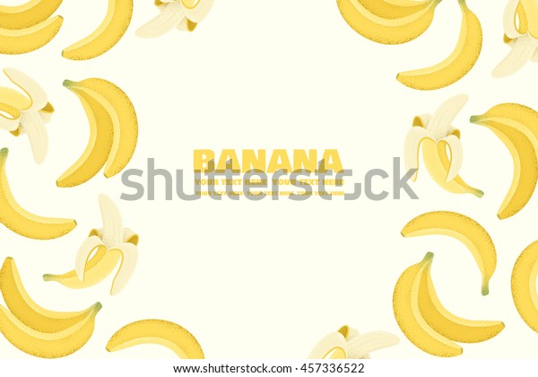 Banana Horizontal Template Exotic Fruit Background 스톡 벡터(로열티 프리 ...