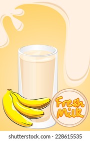 Banana Milk Stock Vector (Royalty Free) 228615535 | Shutterstock