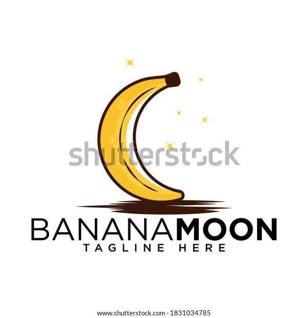 Banana Moon Logo Design Idea Stock Vector (Royalty Free) 1831034785