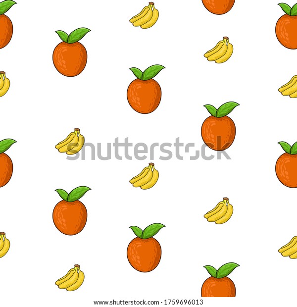 Banana Orange Template Pattern Seamless Concept Stock Vector (Royalty ...