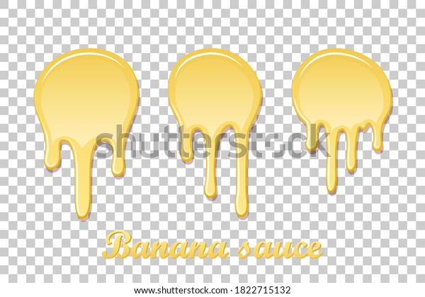 Banana Sauce Drip 3d Set Sweet Stock Vector (Royalty Free) 1822715132 ...
