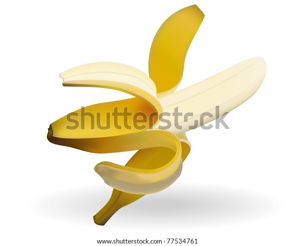 Banana Shadow On White Background Stock Vector (Royalty Free) 77534761 ...
