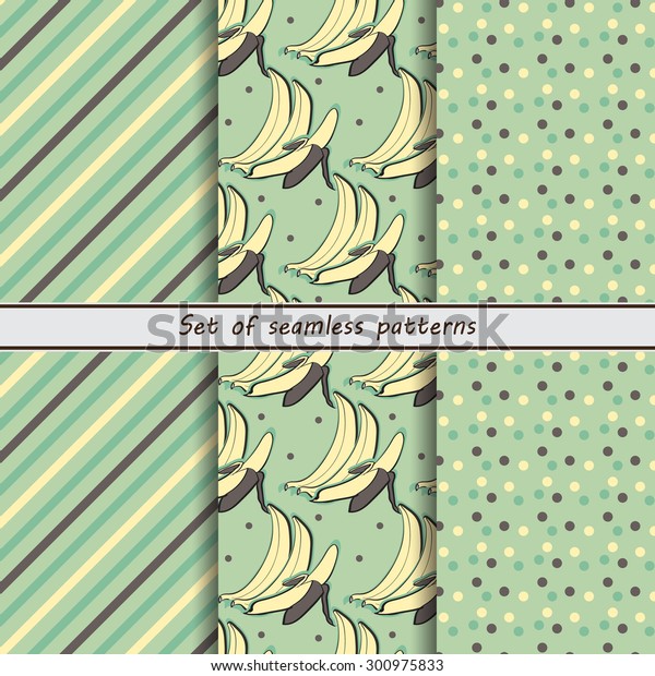 Banana Strip Dot Fruit Backgroundseamless Pattern Stock Vector (Royalty ...