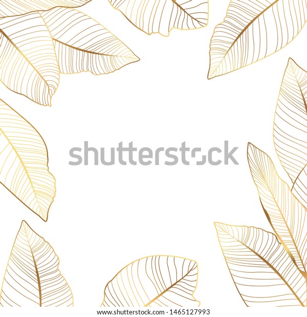 Banana Tree Leaves Border Frame Exotic Stock Vector (Royalty Free ...