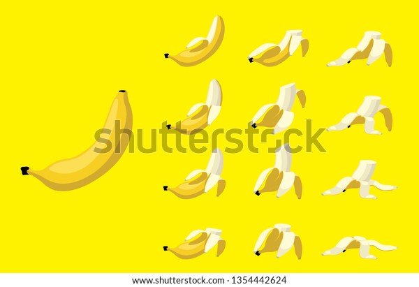 Banana Vector Fruit Motion Animation Sequence Stock Vector (Royalty ...