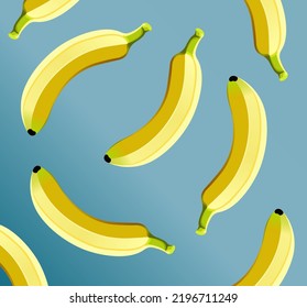 Bananas Fruit On Blue Background Vector Stock Vector (Royalty Free ...