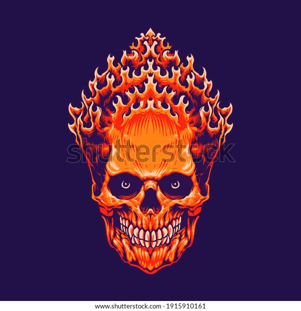 Banaspati Skull Head Vector Illustration Stock Vector (Royalty Free ...