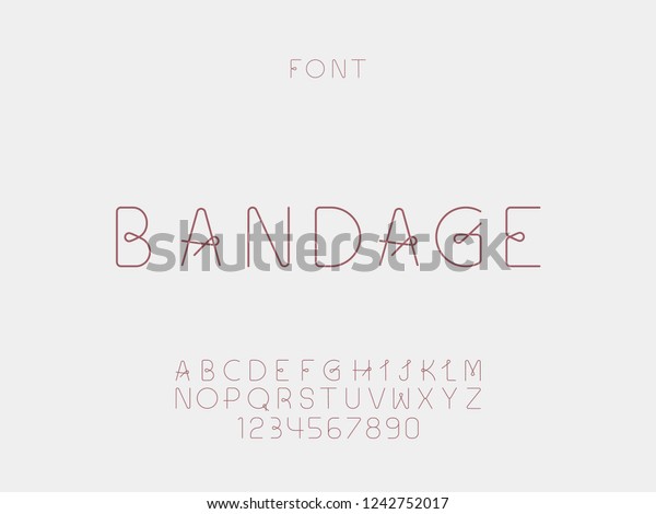 Bandage Font Vector Alphabet Letters Numbers Stock Vector (Royalty Free ...