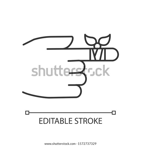 Bandaging Linear Icon Hurt Finger Hand Stock Vector (Royalty Free ...