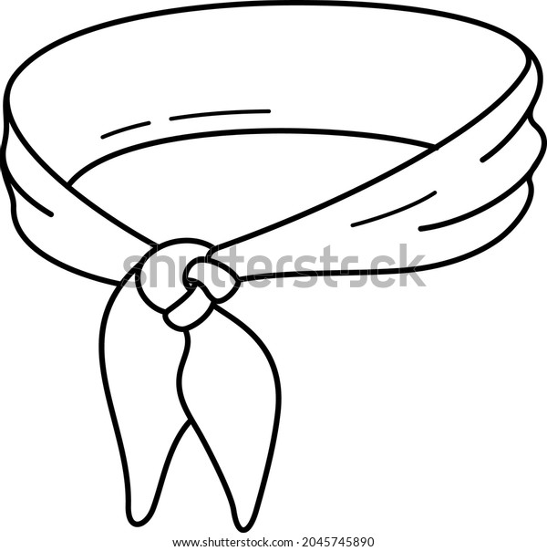 Bandana Headwrap Vector Outline Illustration Stock Vector (Royalty Free ...