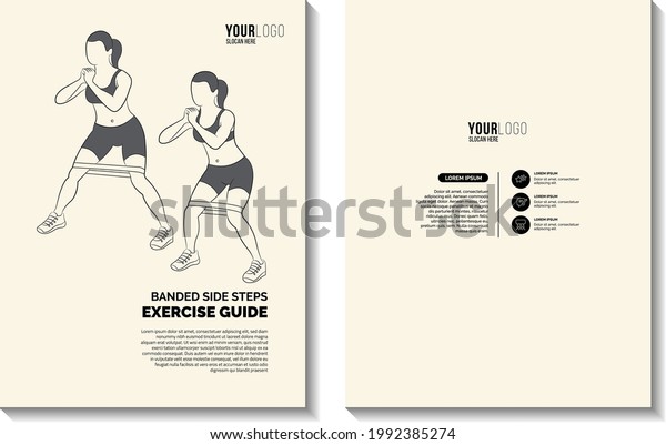 Banded Side Steps Illustrated Exercise Guide Stock Vector (Royalty Free ...
