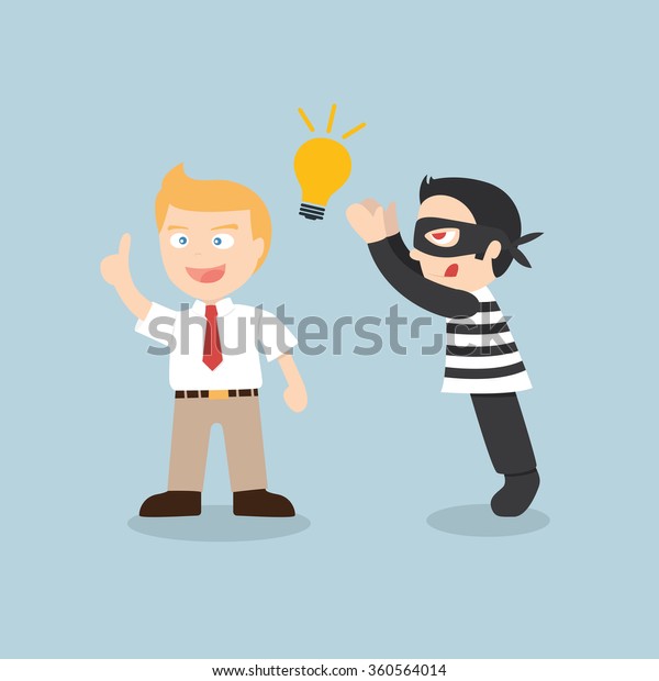 Bandit Stealing Idea Man Cartoon Vector Stock Vector (Royalty Free ...