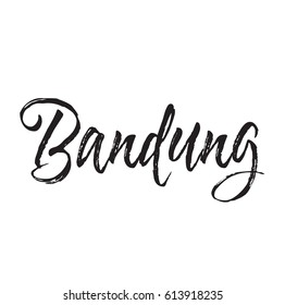 Bandung Text Design Vector Calligraphy Typography Stock Vector (Royalty ...