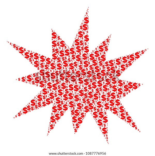 Bang Composition Dollar Symbols Round Dots Stock Vector (Royalty Free ...