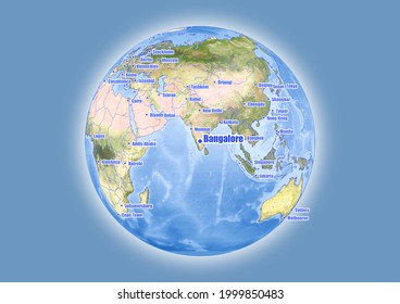 Bangaloreindia Shown On Vector Globe Map Stock Vector (Royalty Free ...