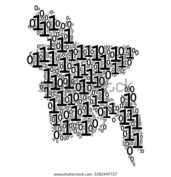 Bangladesh Map Collage Icon One Zero Stock Vector (Royalty Free ...