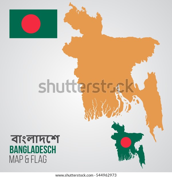 Bangladesh map and flag