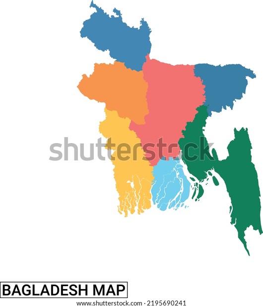Bangladesh Map White Background Stock Vector (Royalty Free) 2195690241 ...