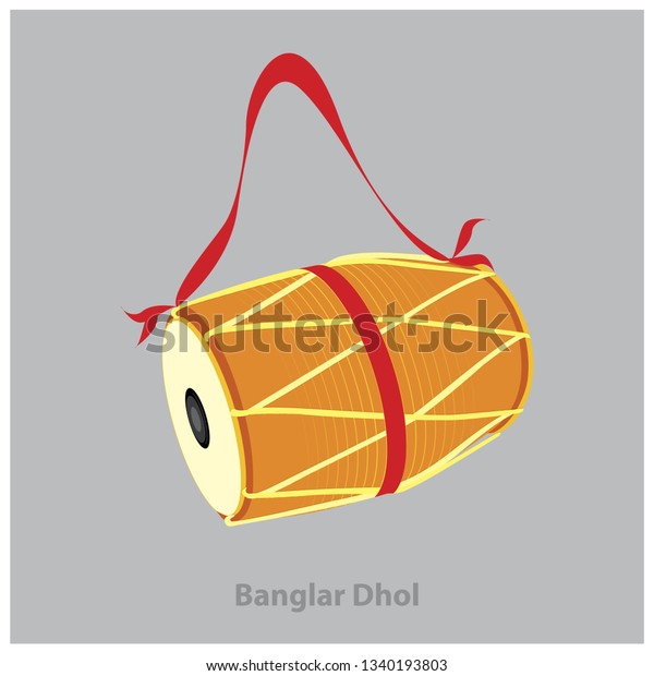 Bangle Dhol Bangladesh Stock Vector (Royalty Free) 1340193803