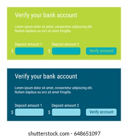 Bank Account Verification Form Account Confirmation Stock Vector ...