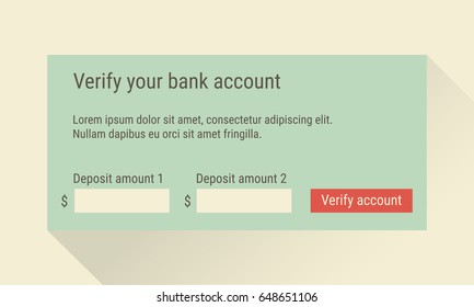 Bank Account Verification Form Account Confirmation Stock Vector ...