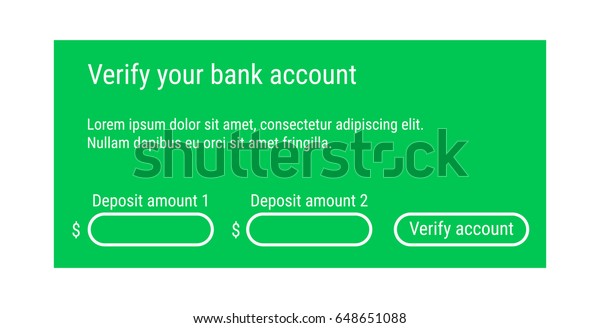 Bank Account Verification Form Account Confirmation Stock Vector ...