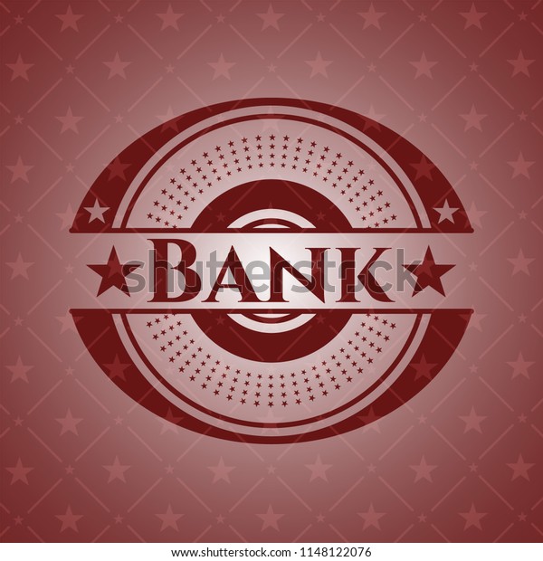 Bank Badge Red Background Stock Vector (Royalty Free) 1148122076 ...