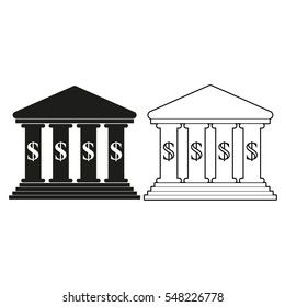Bank Black Icon Concept Illustration Vector Stock Vector (Royalty Free ...