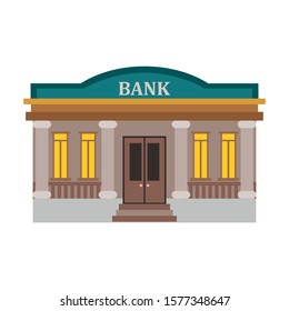 Bank Building Simple Flat Design Stock Vector (Royalty Free) 1577348647 ...