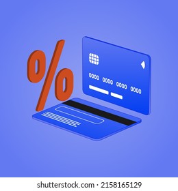 Bank Card Blue On Gradient Background Stock Vector (Royalty Free ...