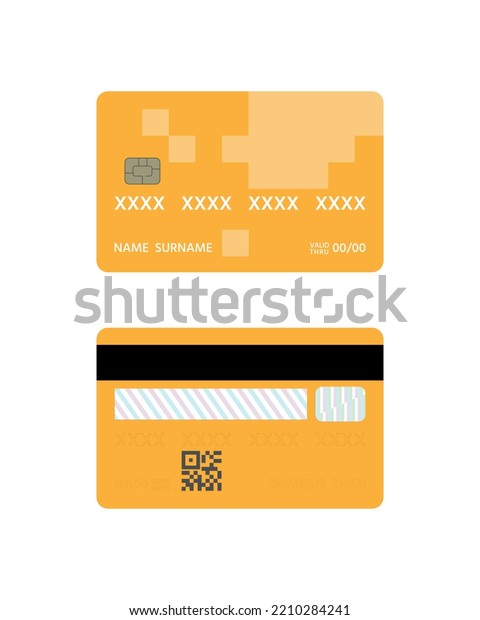 Bank Card Front Back Sides Isolated Stock Vector (Royalty Free ...