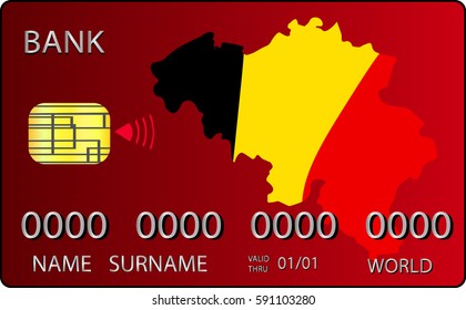 Bank Card Image Map Flag Belgium Stock Vector (Royalty Free) 591103280 ...