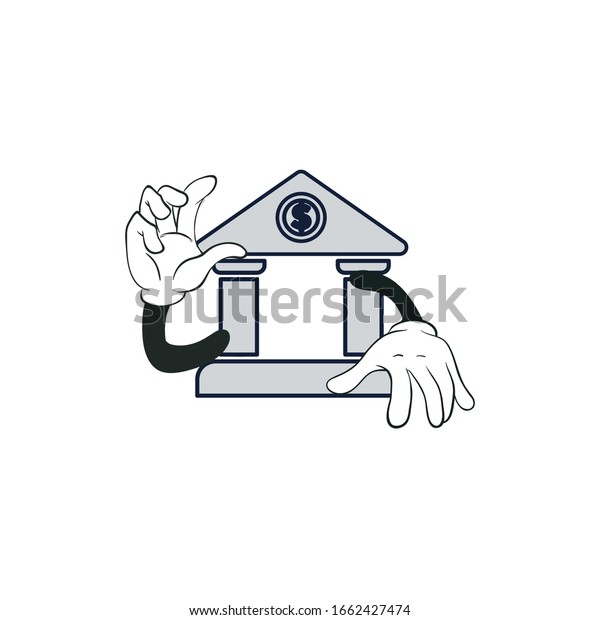 Bank Cartoon Characters Design White Background Stock Vector (Royalty ...